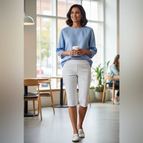 Premise | Pants & Jumpsuits | Premise Bengaline Capri White And Black ...